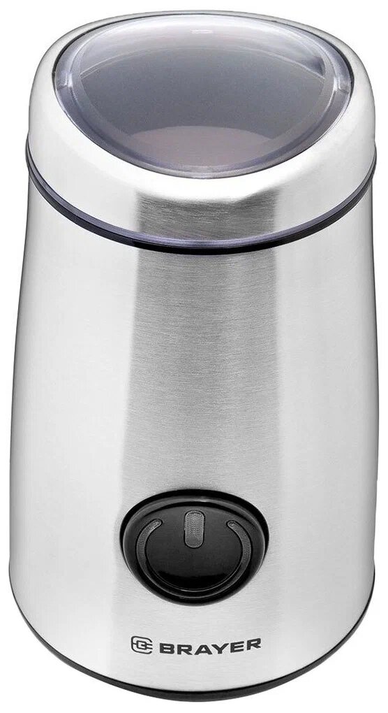 Кофемолка электрическая BRAYER BR1184, 150Вт, 50г, серебристый — фото 1