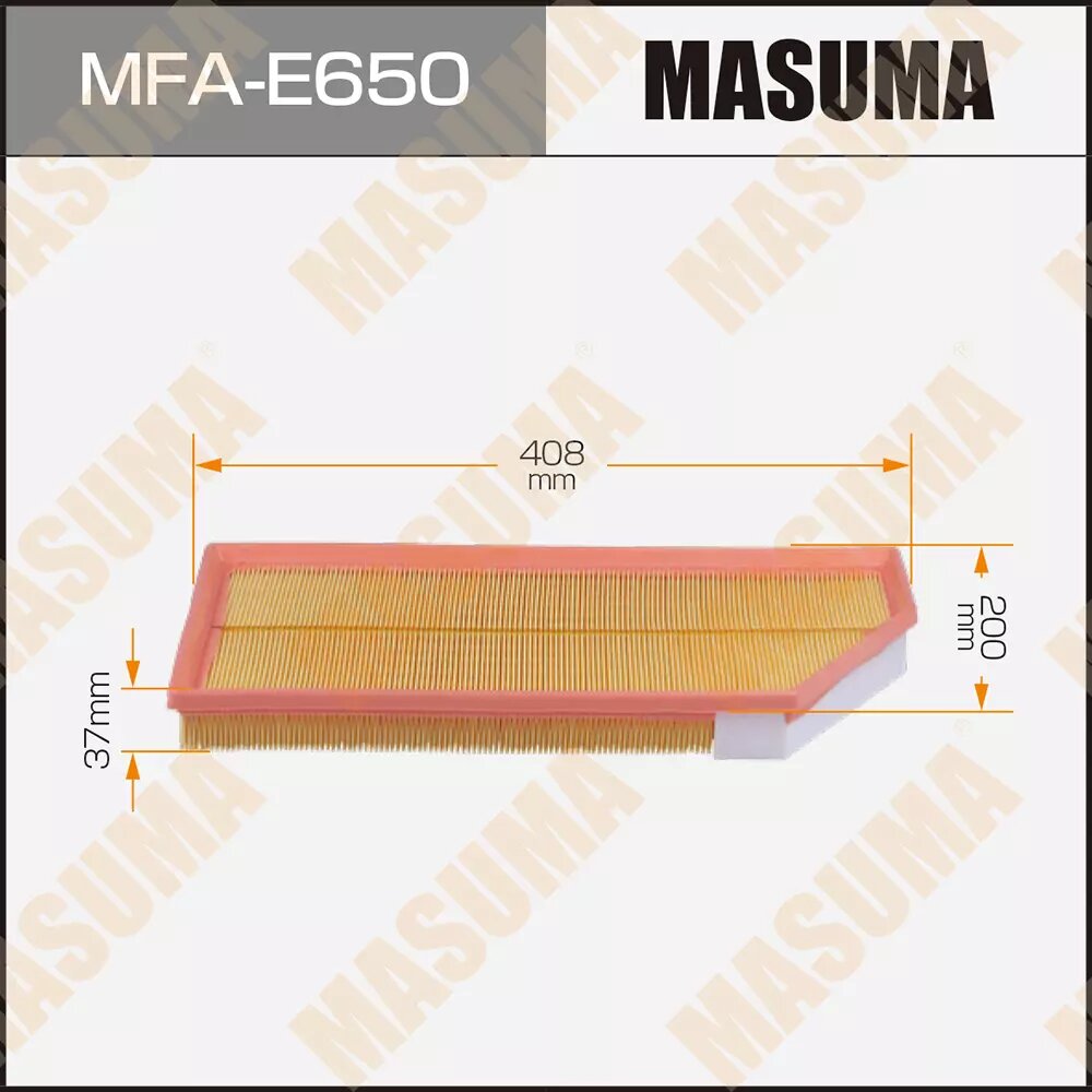 Фильтр воздушный Высота, H: 37 мм/Длина, W: 408 мм Masuma, MFA-E650