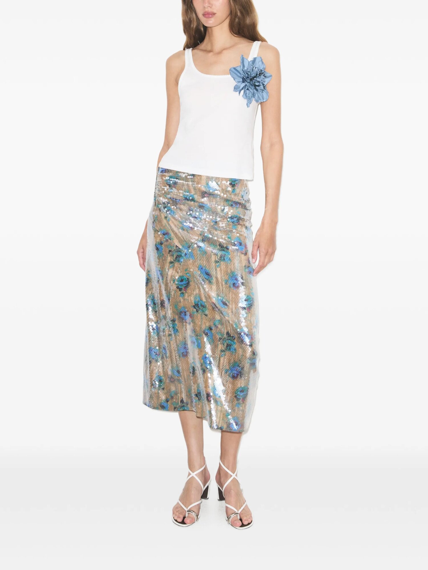 Юбка Tory Burch, размер 4, Silver — фото 1
