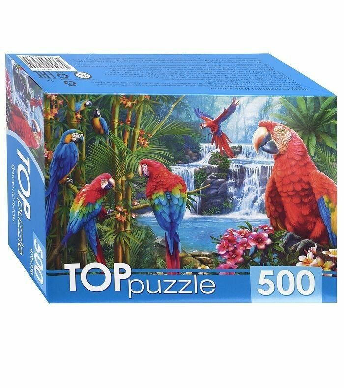 Пазлы 500 TOP puzzle "Яркие попугаи"