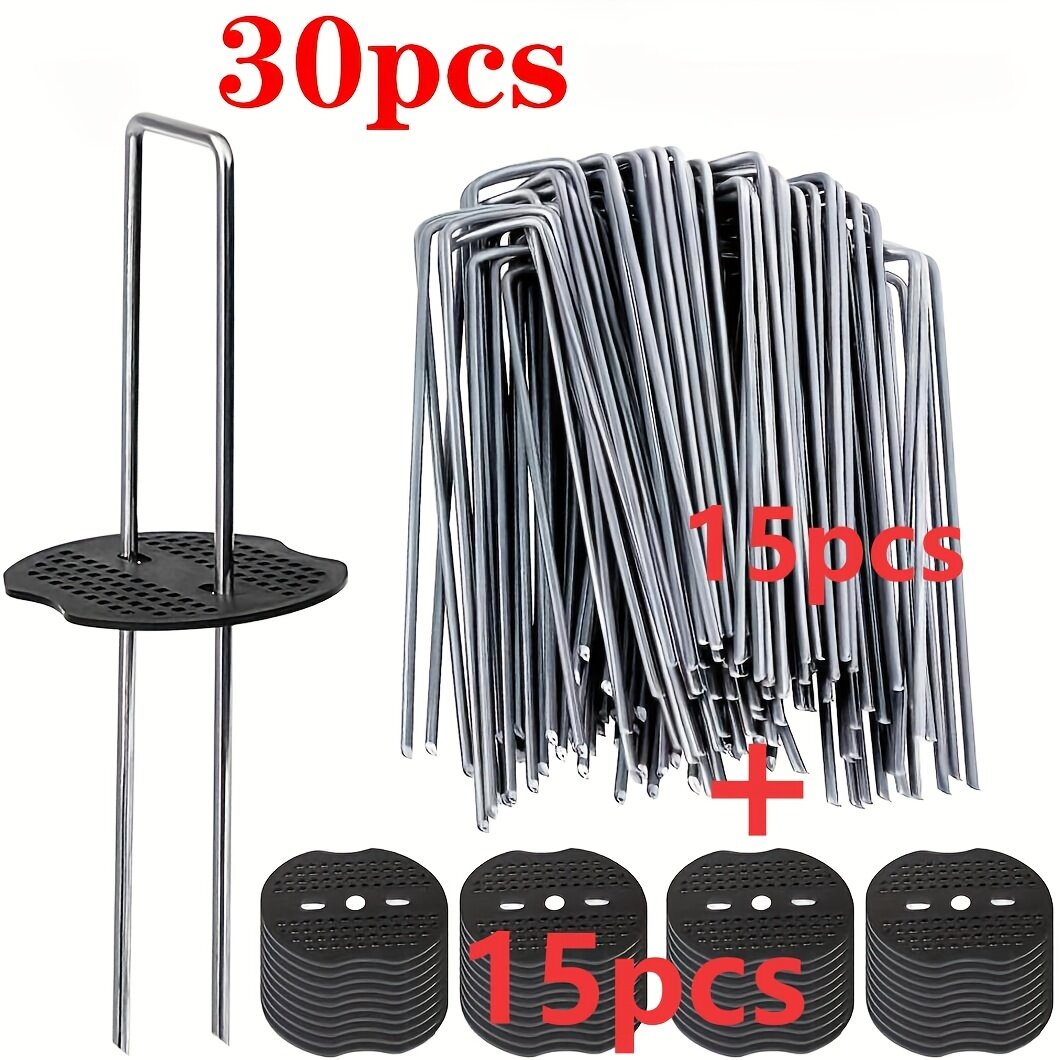 30/50/60/101/201/401 шт. Оцинкованные гвозди для газона, шайбы-буферы, ландшафтные скобы, прочные крепления для защиты о