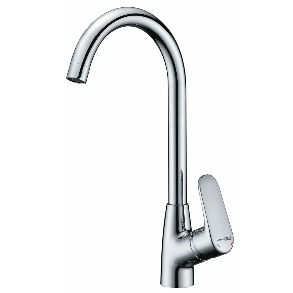 Смеситель для кухни Wasserkraft Vils 5607 с поворотным изливом, хром, глянцевый, однорычажный, латунный, с керамическим картриджем