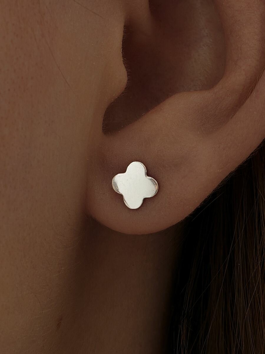 Серьги пусеты, 925 проба, родирование