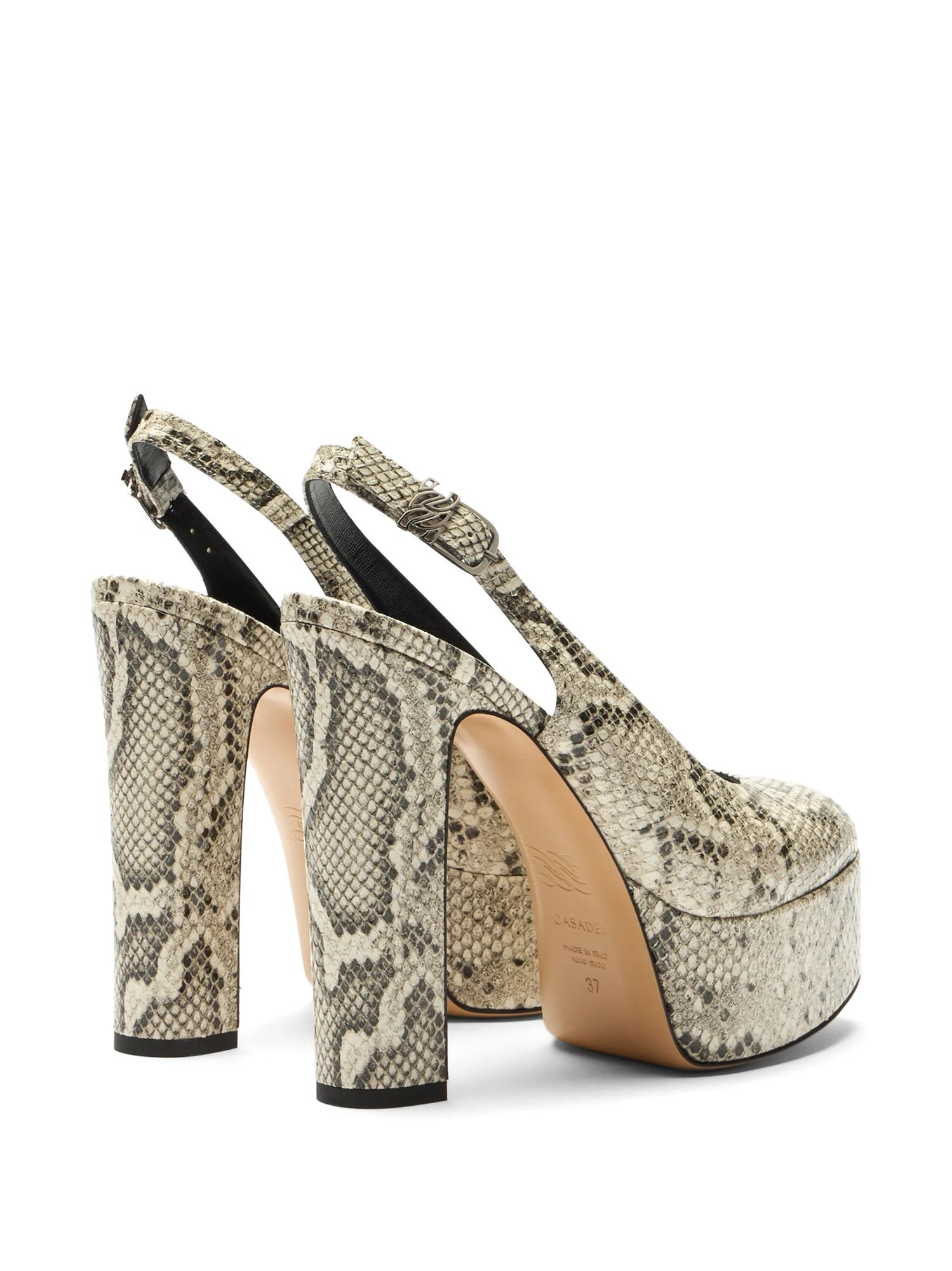 Туфли Casadei Patty python-print platform pumps, размер 39, разноцветный — фото 1