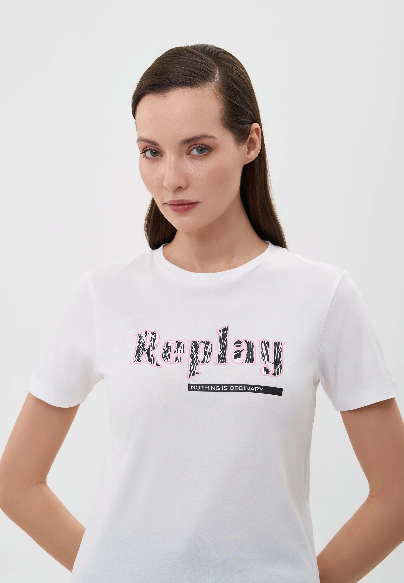 Футболка Replay, размер M, белый — фото 1