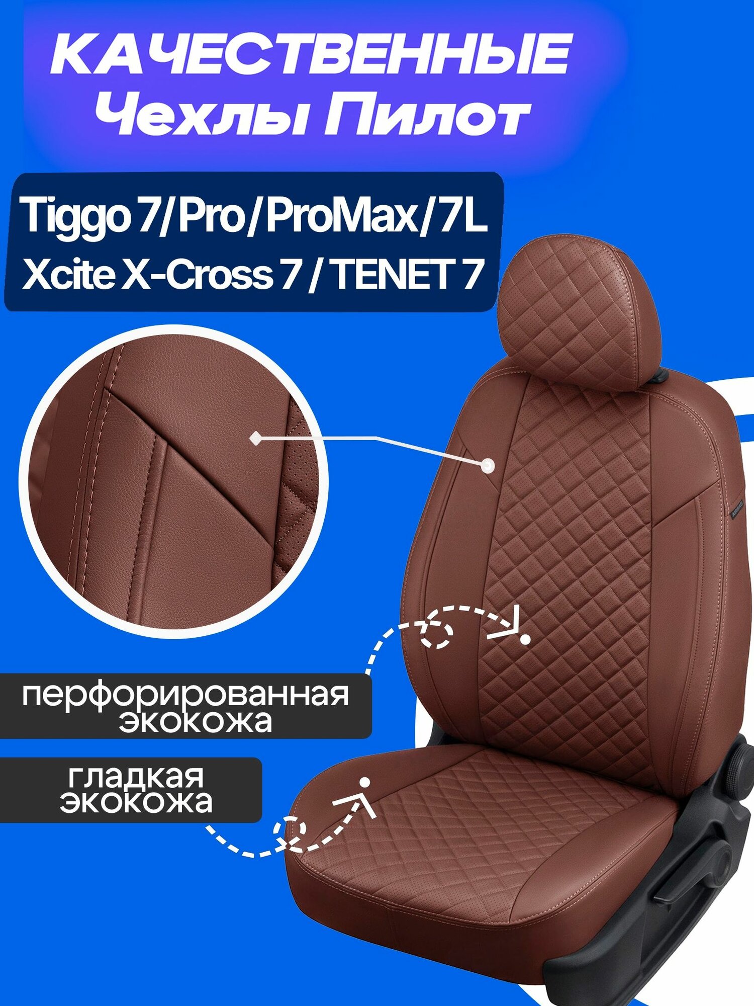 Чехлы на Чери тигго 7, 7 про, 7 про макс, 7 L, Тенет т7 Чехлы Экокожа на Chery Tiggo 7,7 pro,7 pro max,7L, 2016 2017 2018 2019 2020 2021 2022 2023 2024 2025 2026 2027 года