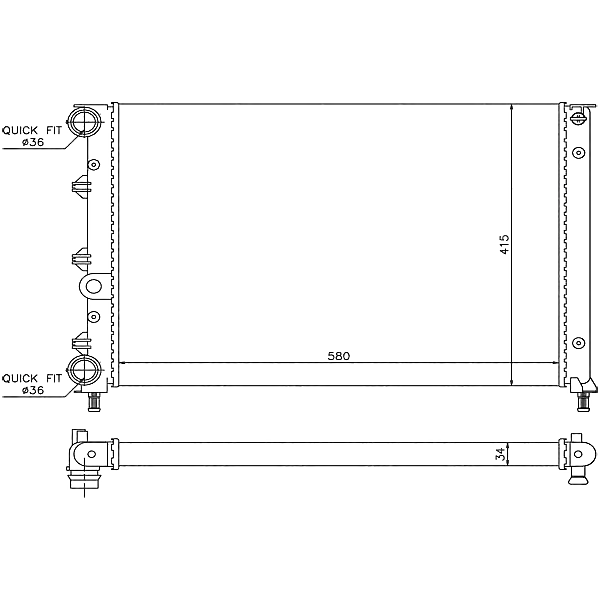 STELLOX 10-25492-SX (0046743394 / 1025492_SX / 46743394) радиатор системы охлаждения\ Alfa romeo (Альфа ромео) 147