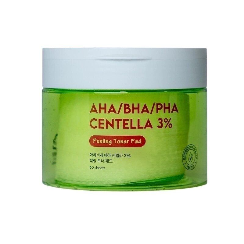 ShinCos.Lab AHA/BHA/PHA Centella 3% Peeling Toner Pad Очищающие пилинг-пэды с 3 видами кислот и центеллой азиатской