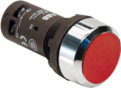 Кнопка СР2-30R-11 красная с фиксацией низкая 1НO+1Н3 ABB 1SFA619101R3071