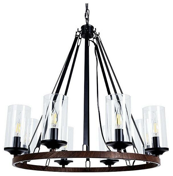 Люстра Arte Lamp Dalim A7014SP-8BK цвет плафона подвески Прозрачный, цвет арматуры Черный