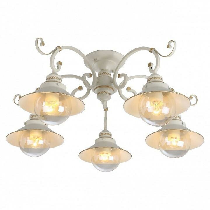 Люстра Arte Lamp Grazioso A4577PL-5WG цвет плафона подвески Прозрачный, цвет арматуры Белый, Золото