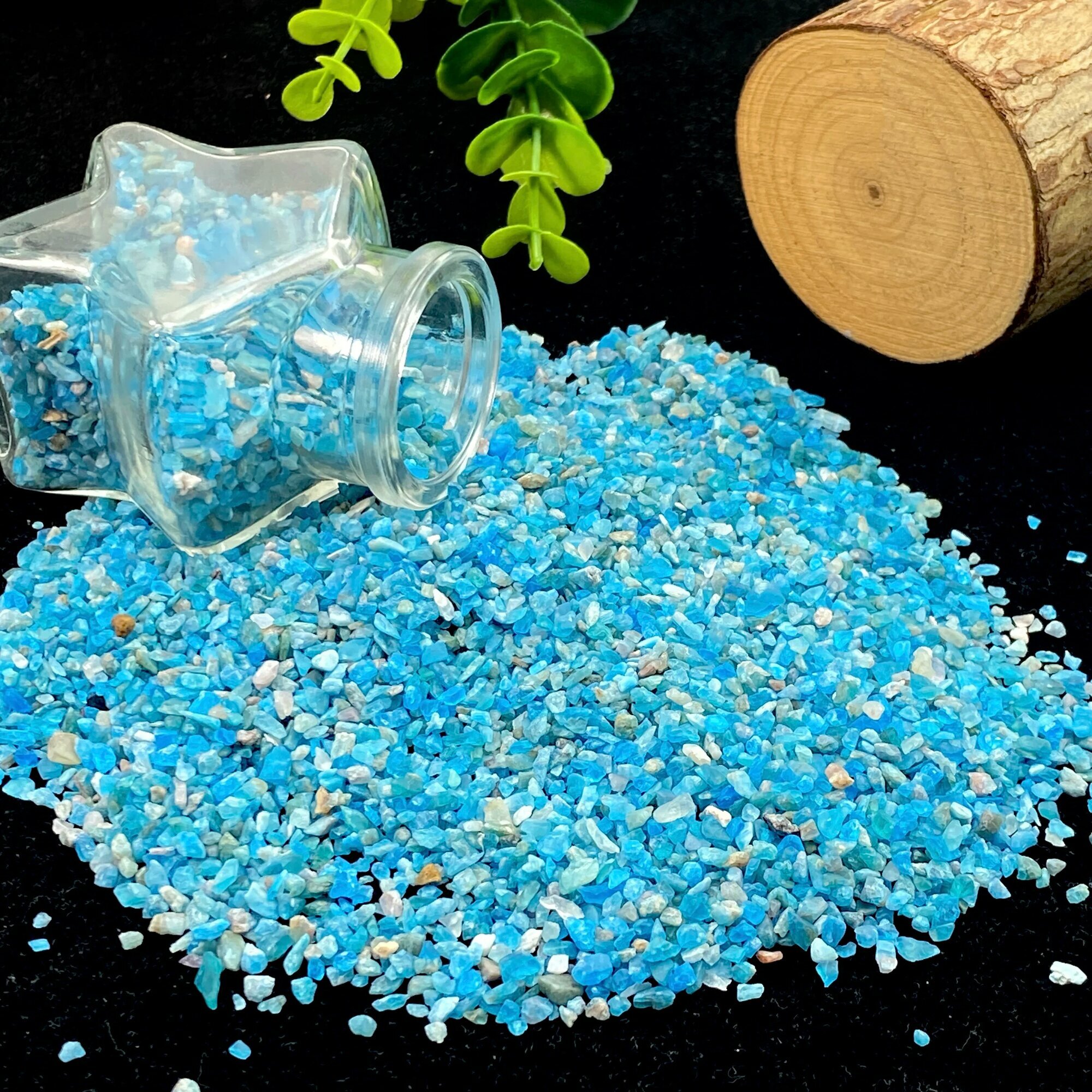 Кристаллический гравий синего апатита, 50g