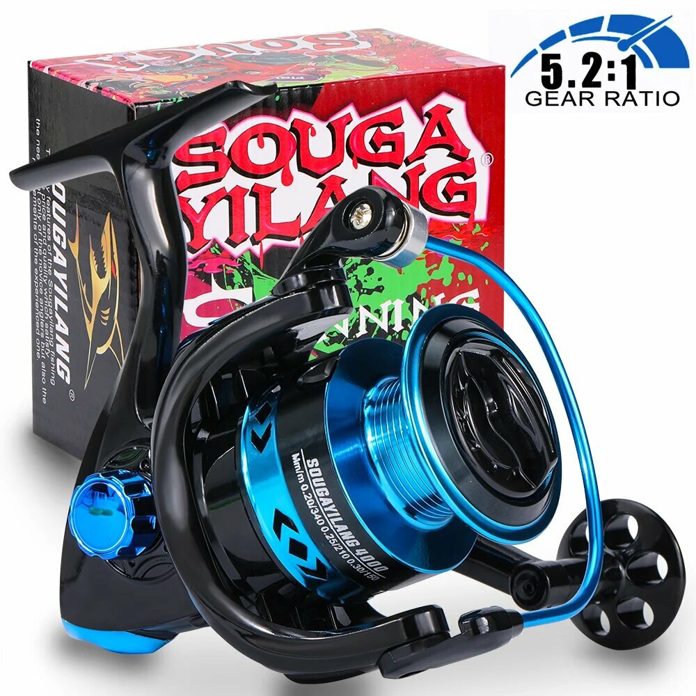 Спиннинговая катушка Sougayilang Blue 1000 Series 5.2:1
