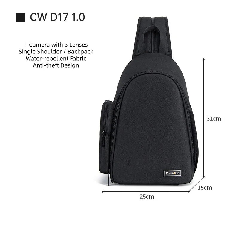 CADeN Профессиональная сумка для DSLR камеры Cwatcun Black 1.0