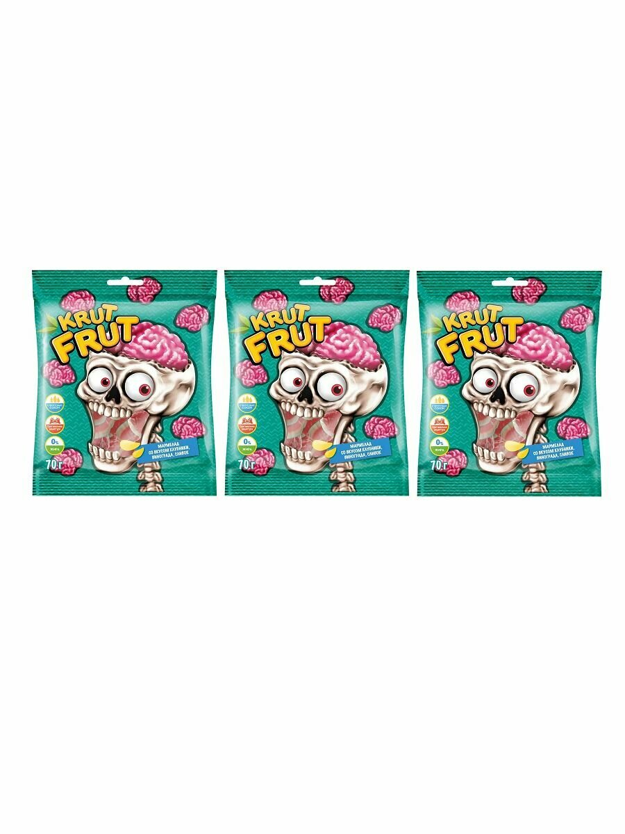 KrutFrut Жевательный мармелад Мозг, 70 гр, 3 уп