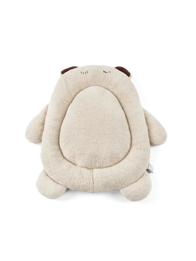 RUFPUPPY Лежанка для кошек "Спящий Медвежонок", мягкий антистресс лежак с ушками 50х40 см, плюшевое спальное место