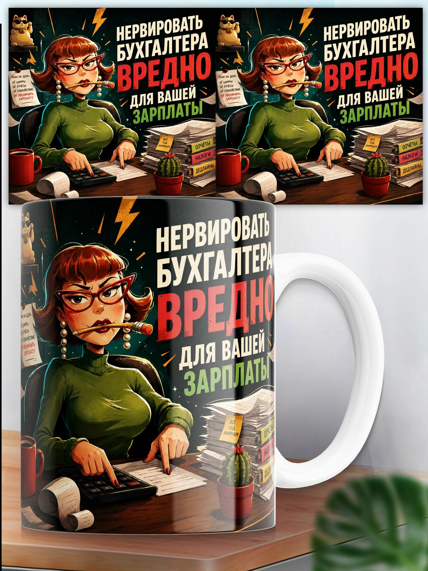 Кружка с принтом Нервировать бухгалтера