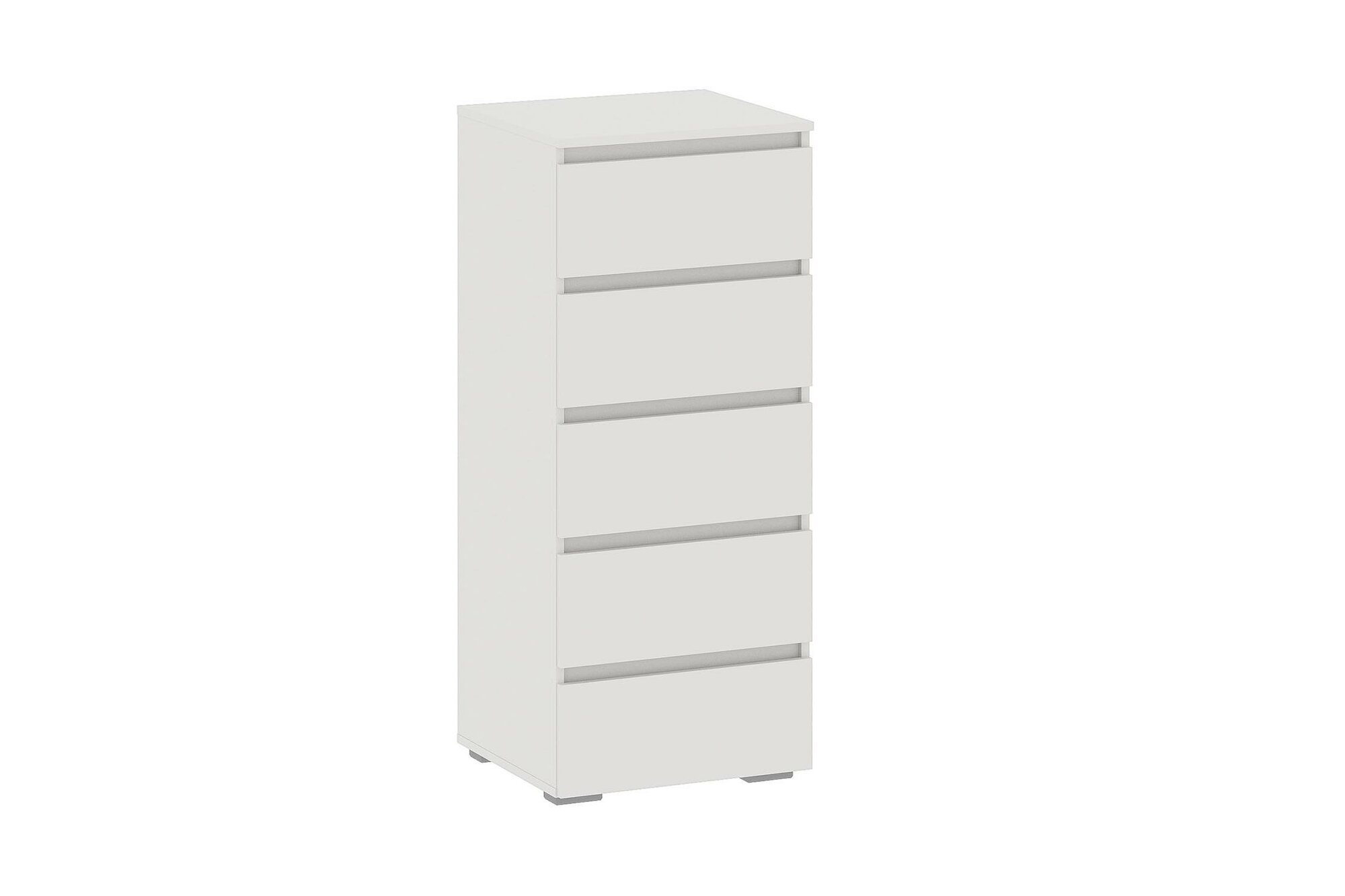 Комод для одежды Нонтон Инта, 50.2x46x118,8 см, 5 ящиков, Белый
