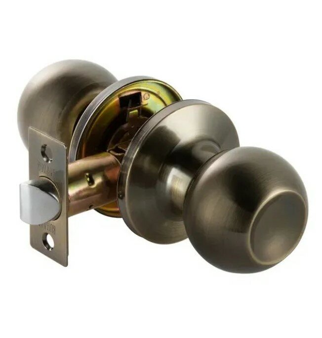 Ручки-защёлки в комплекте BUSSARE 67-05 ANT.BRONZE, проходная, цвет: античная бронза
