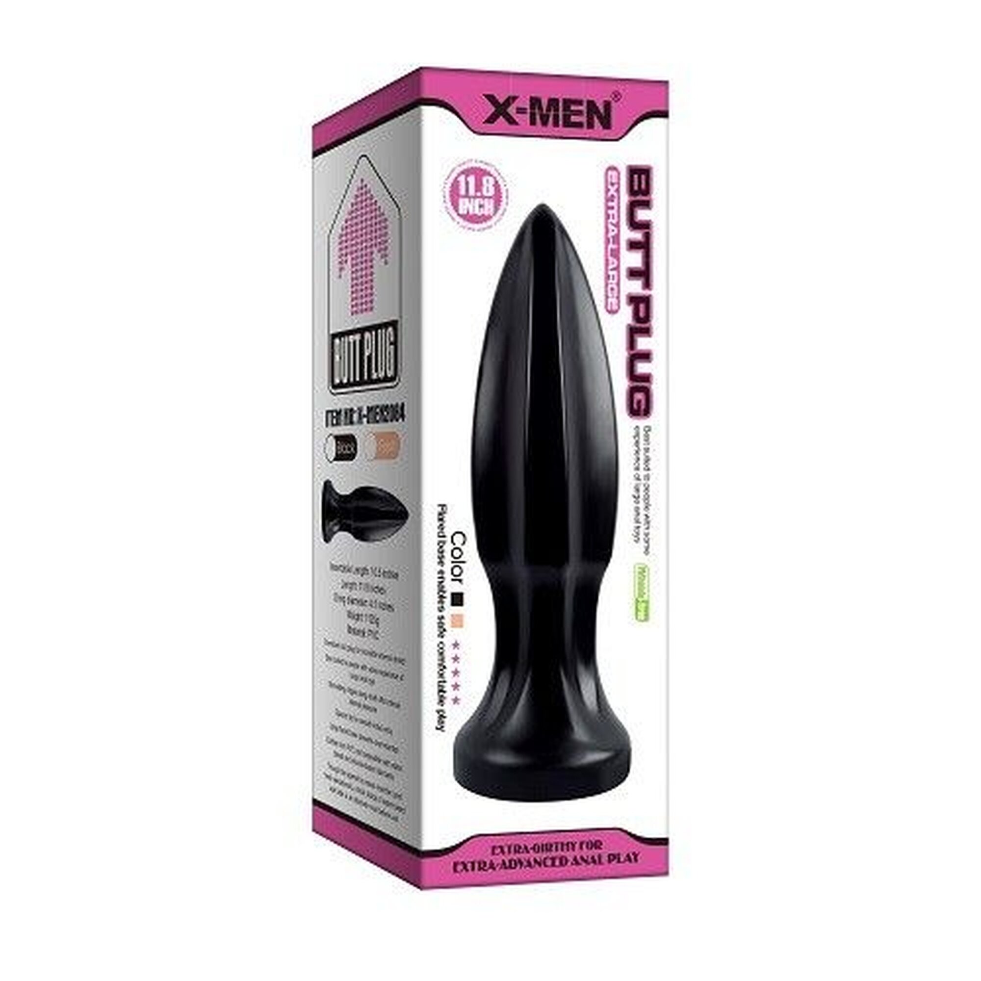 Анальная втулка Sex Toy X-Men-2084, 30см, черная, 1 шт. в упаковке