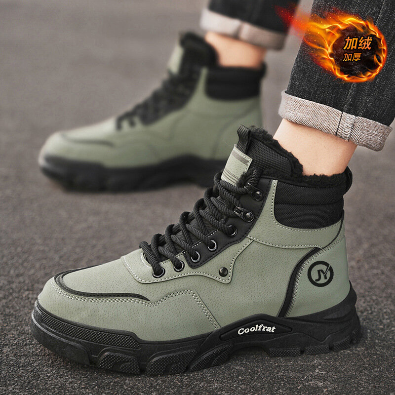 JYL Сникерсы мужские Весна Бег Легкость Кожа/M118 green plus velvet