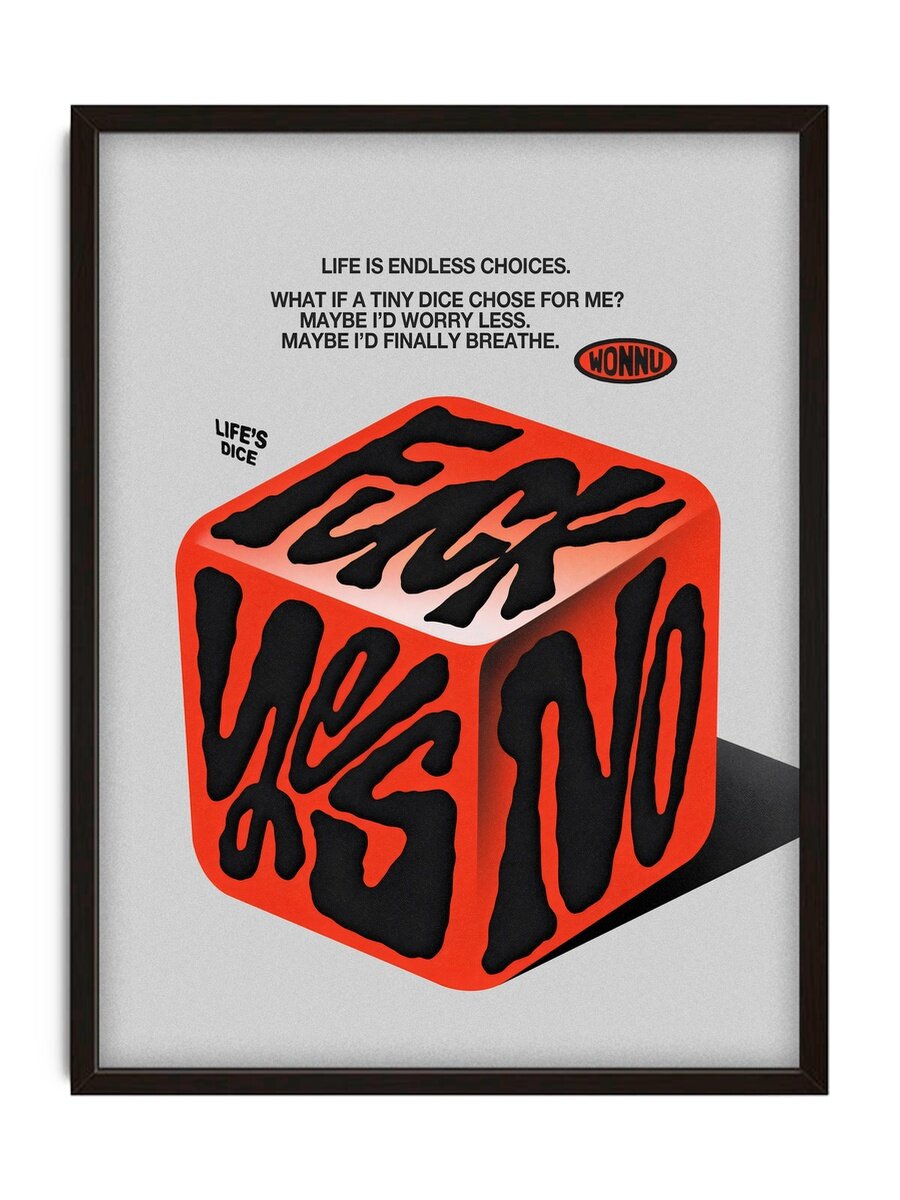 Интерьерный постер "Life's Dice" в стиле pinterest, 30x40 см
