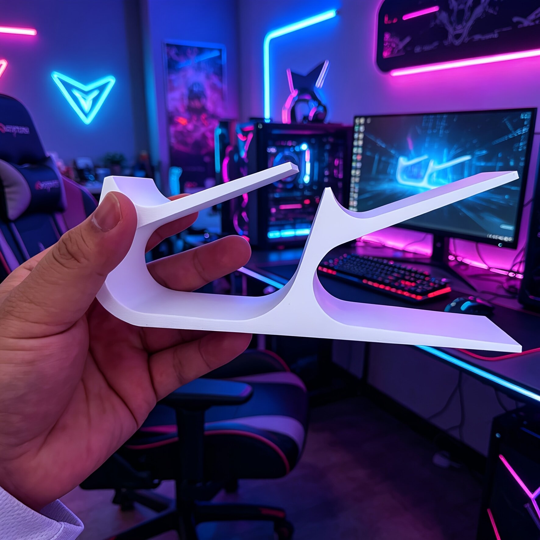 Двухъярусная подставка для геймпадов, 3D-печатный органайзер для стола, универсальная стойка для контроллеров PS5/Xbox/Switch, белый цвет