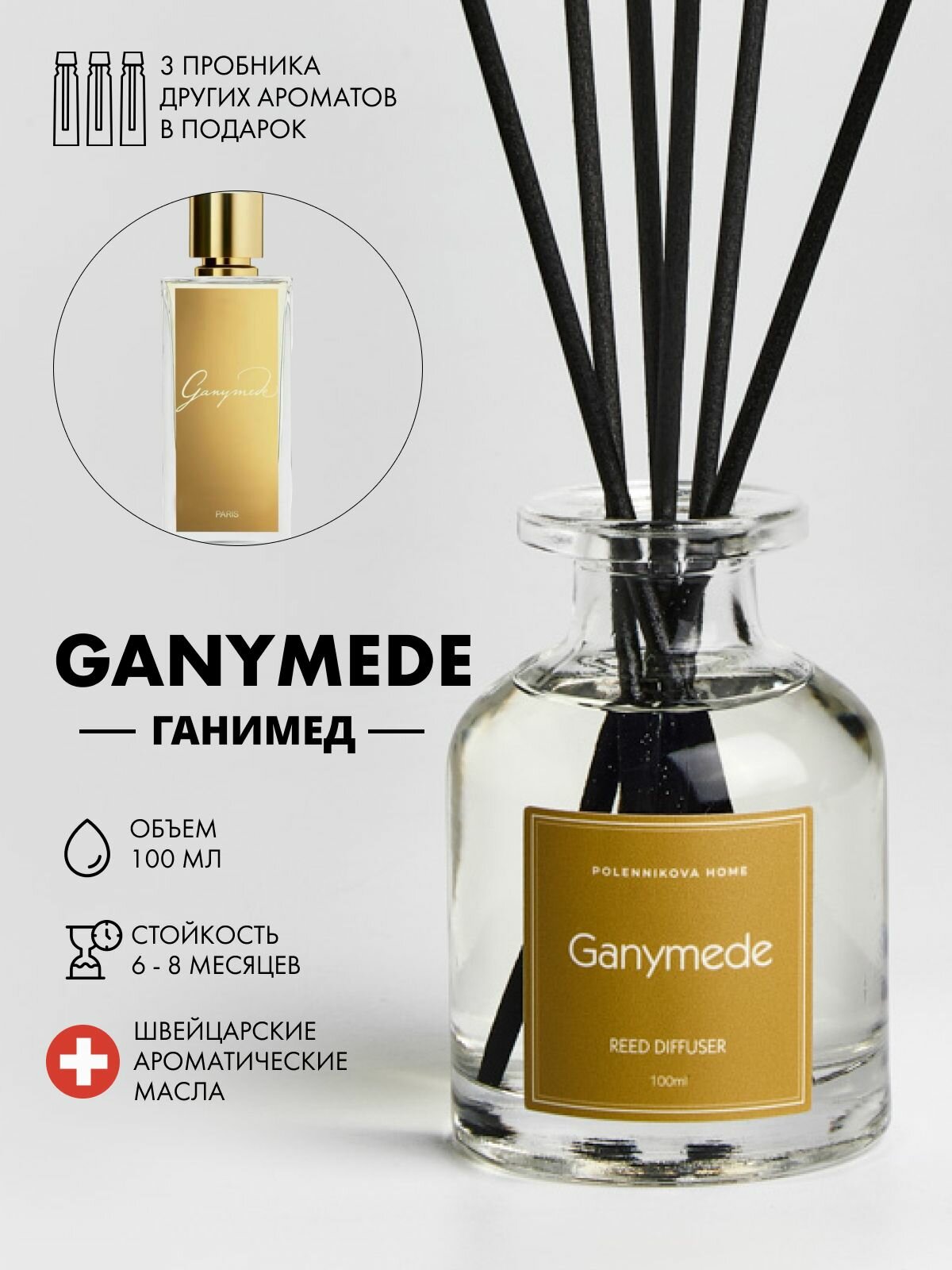 Ароматический диффузор для дома с палочками Ganymede (Ганимед)