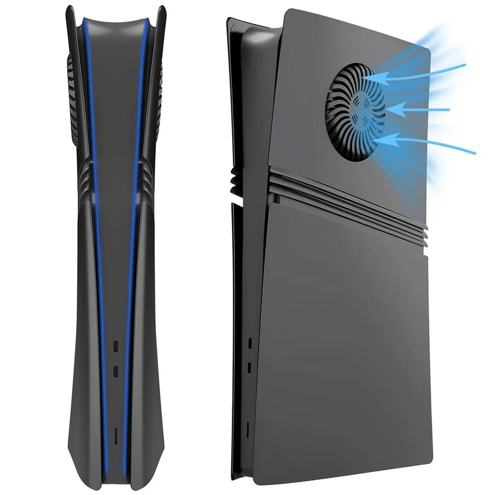 Защитный корпус для PS5 Pro Цифровая версия, черный, матовый, с отверстиями
