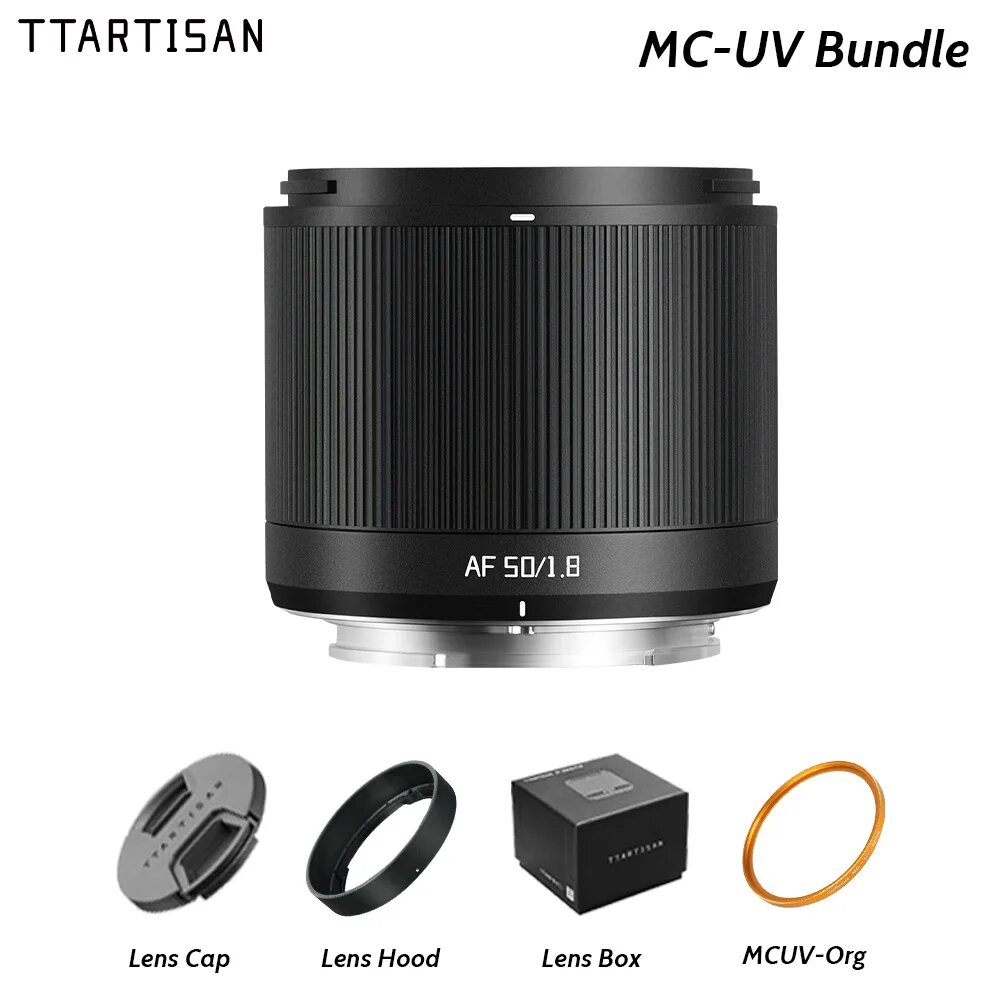 TTArtisan 50mm F1.8 NEO Объектив для беззеркальных камер Электронный держатель, MCUV Bundle