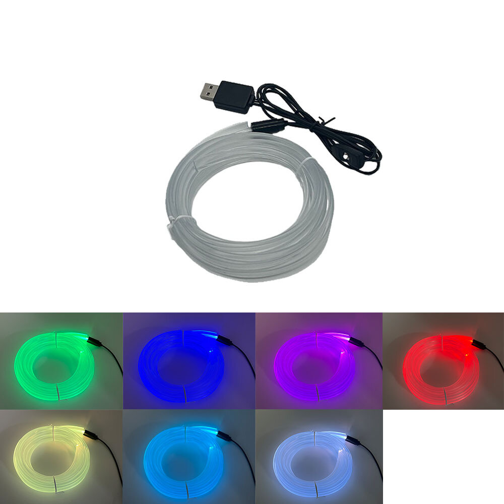 RGB USB холодный свет светодиодная полоса для интерьера автомобиля - 5 м длина с регулируемыми цветами и питанием от USB