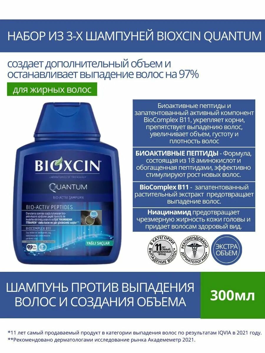Bioxcin Шампунь для волос, 303 мл