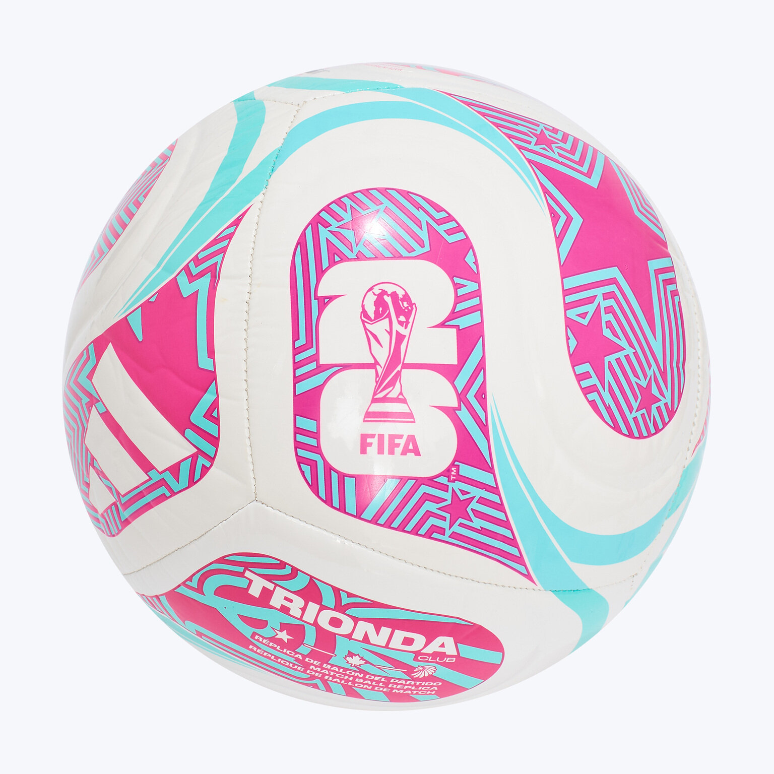 Футбольный мяч Adidas World Cup 2026 Club Pink JD8054, размер 3, Белый - Розовый