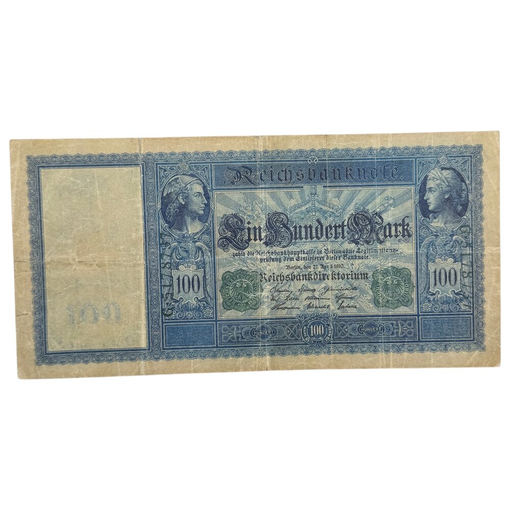 Германская империя (Германия) 100 марок 1910 г. (Зелёные печати) (Серия G)