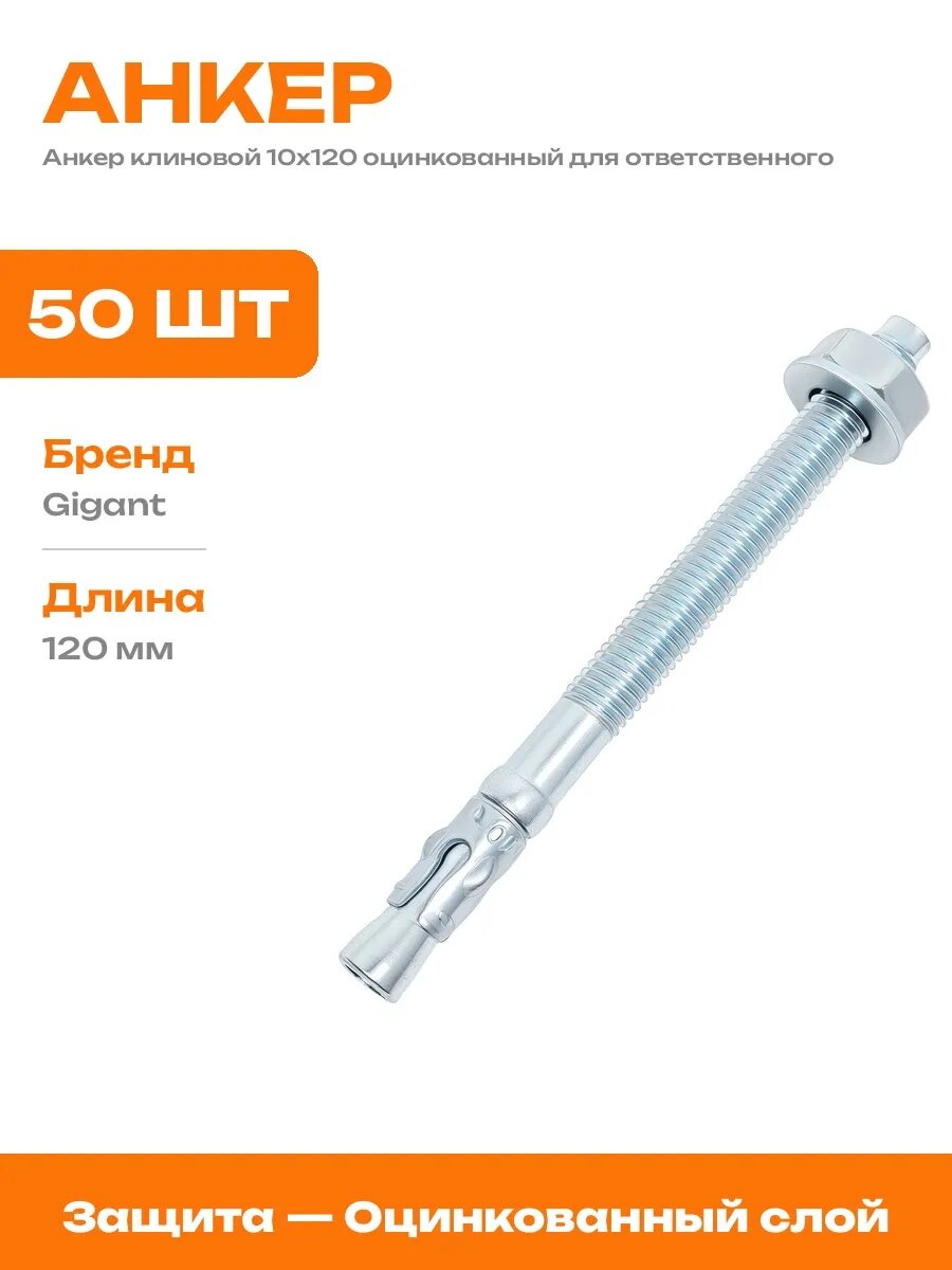 Анкер клиновой 10х120 мм для дома 50 предметов в наборе