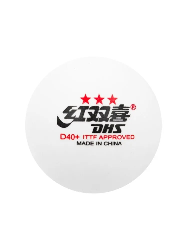 Шарики для пинг-понга DHS 3*** D40+ (Dual) 10шт ABS пластик Белый Китай — фото 1
