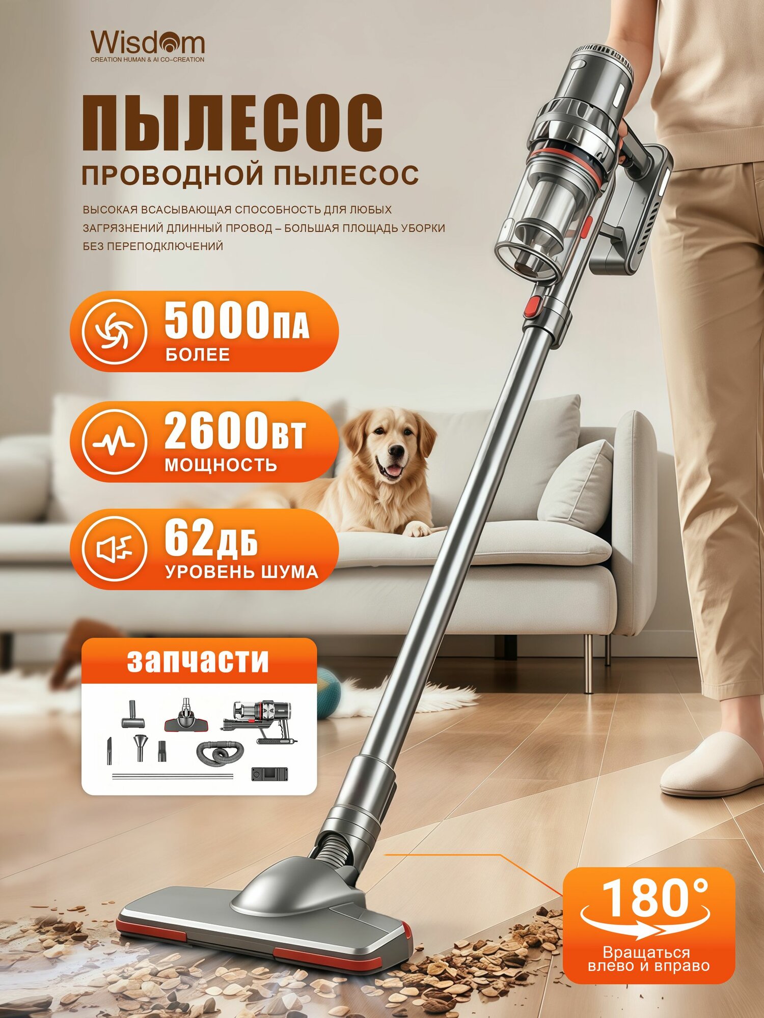 Пылесос вертикальный проводной для дома