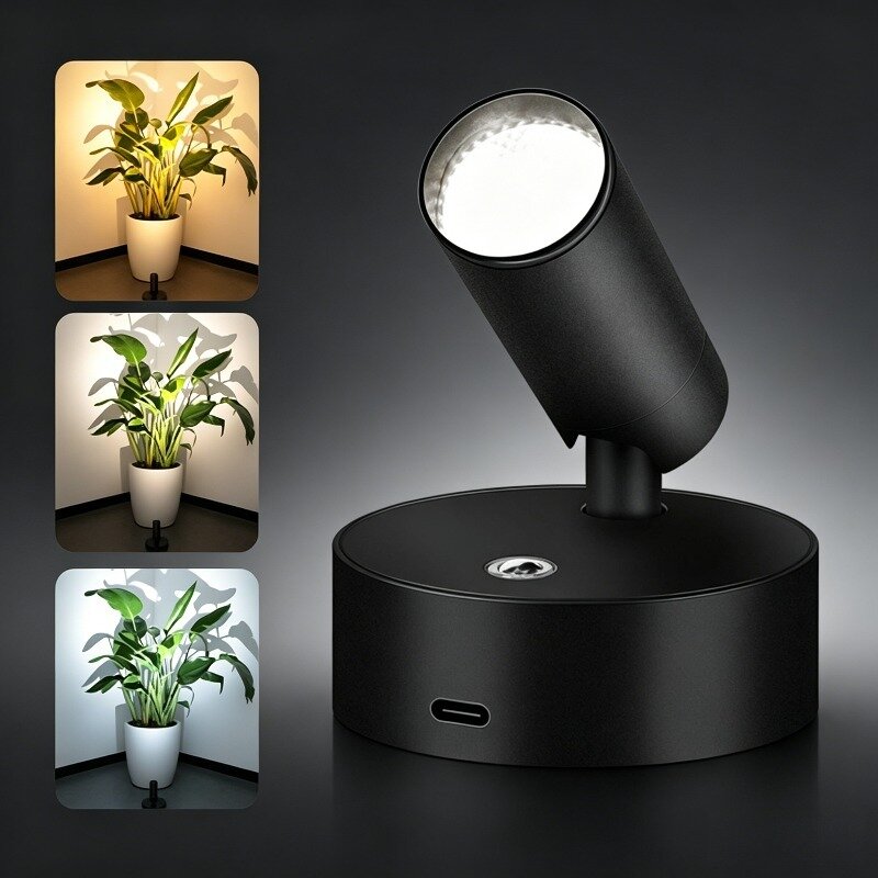 Накладной магнитный светильник Smart Night Light, беспроводной, перезаряжаемый, регулировка цвета и яркости, чёрный