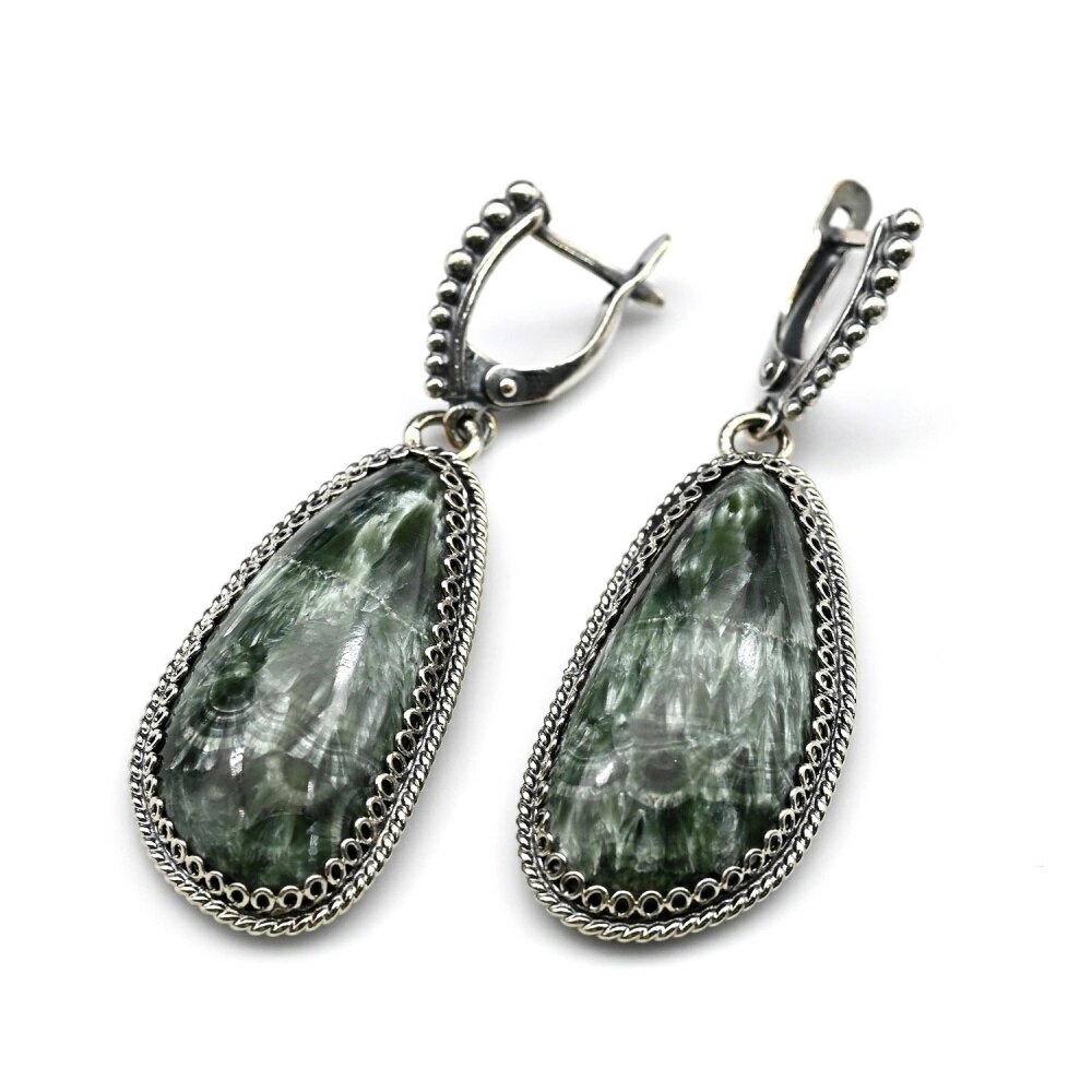 Серьги, серафинит