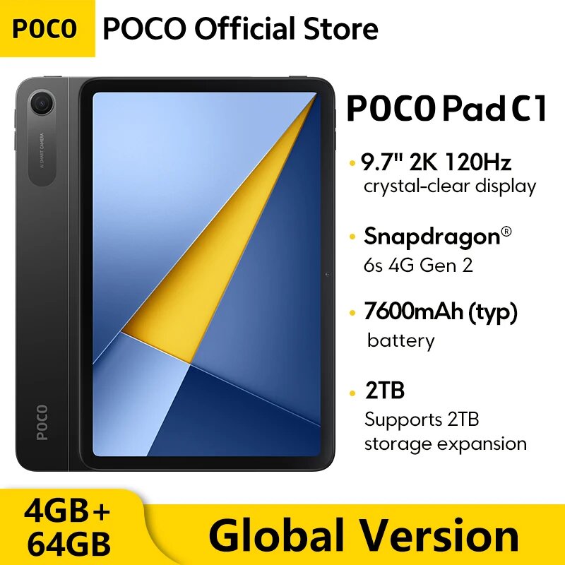 Планшет Poco Pad C1, 9.7", 4/64ГБ, Wi-Fi+4G, Android
