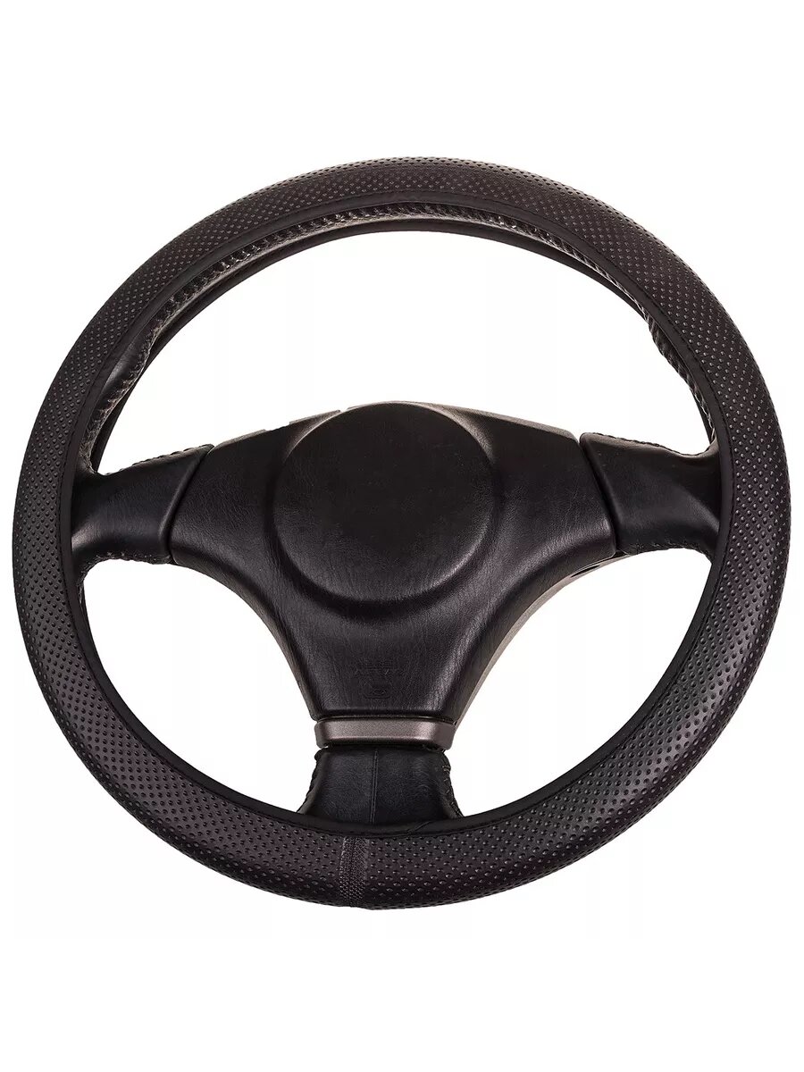 Оплетка руля для перетяжки Eco Flex-4 экокожа M черная