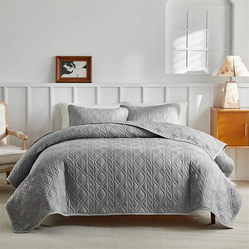 Покрывало Queen 230x230 см, серое Bedspread Gray A