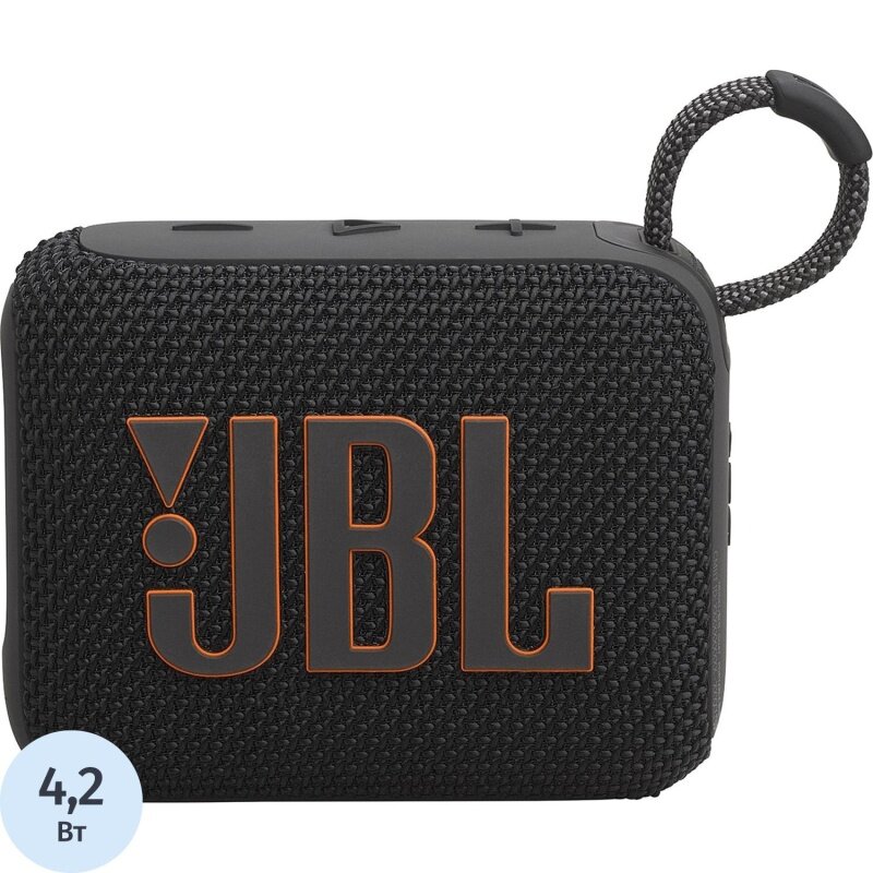 Акустическая система JBL "Go 4" Black, Bluetooth, водоустойчивый корпус (JBLGO4BLK)