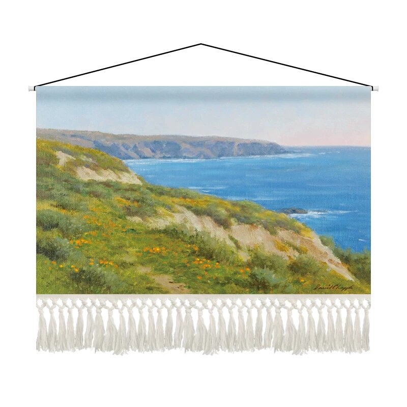 Художественная тканевая картина, 140x85 см, белый фриз, плотная ткань