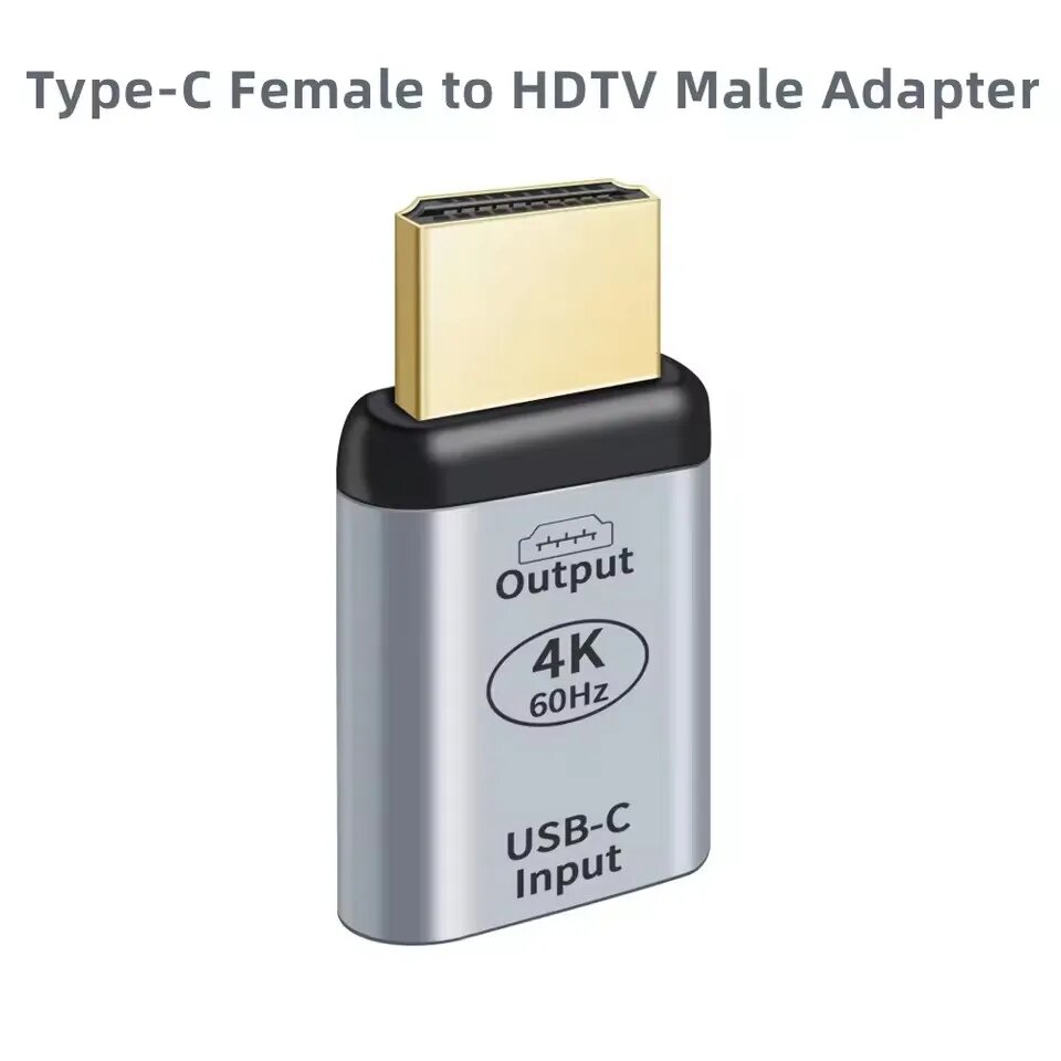 Кабель-адаптер USB-C На HDMI 4K 60 Гц 1080p Для Монитора, Планшета, Телефона, Ноутбука — Разъем Type-C (папа) На HDMI (мама)