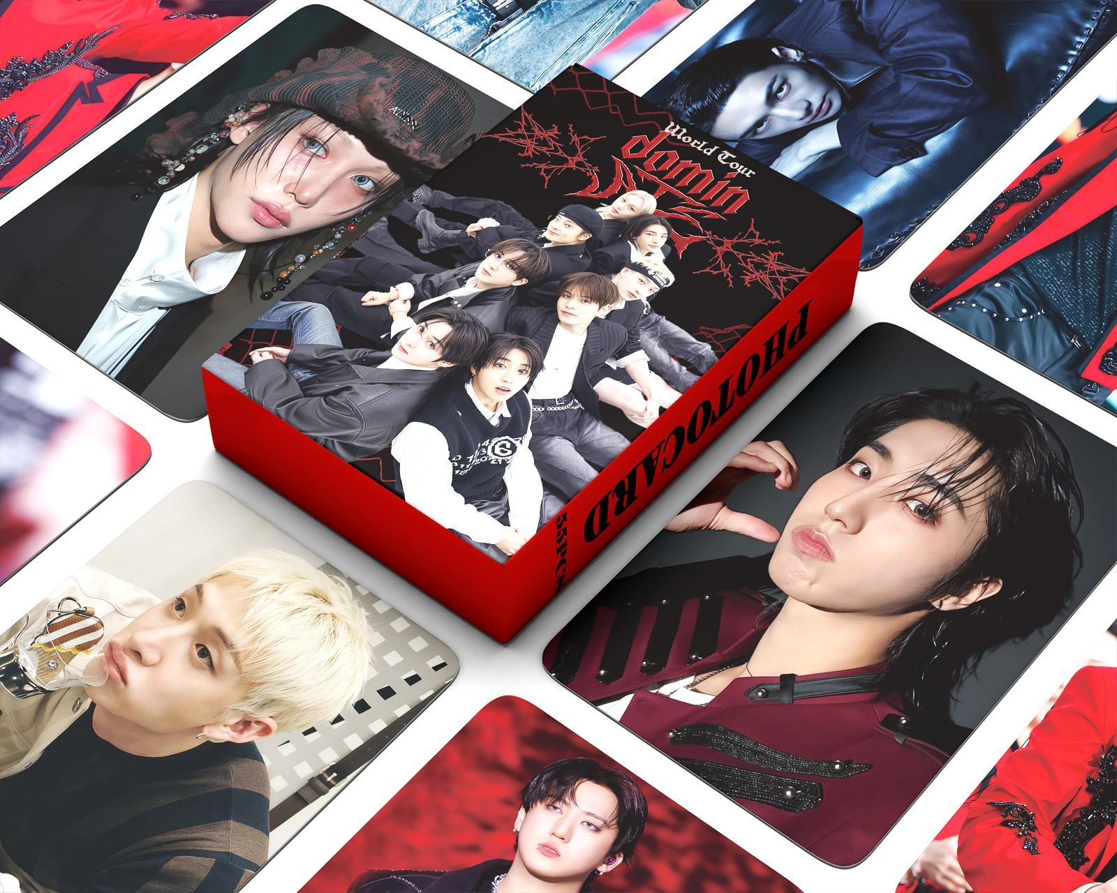 KPOP 55шт/коробка Stray Kids Фотокарточки DOMIN ATE WORLD TOUR LOMO Card HYUNJIN FELIX