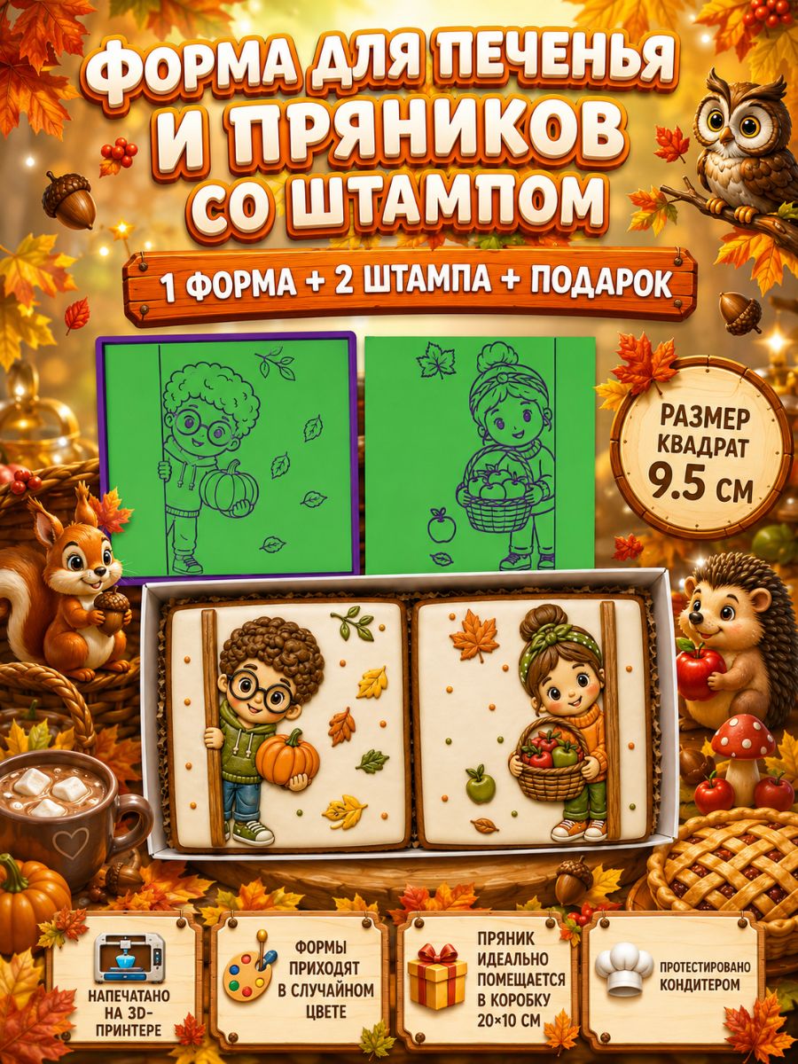 Формочка для выпечки печенья и пряников квадрат