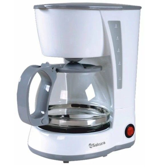Sakura Кофеварка капельная SA-6107W, белый, серый
