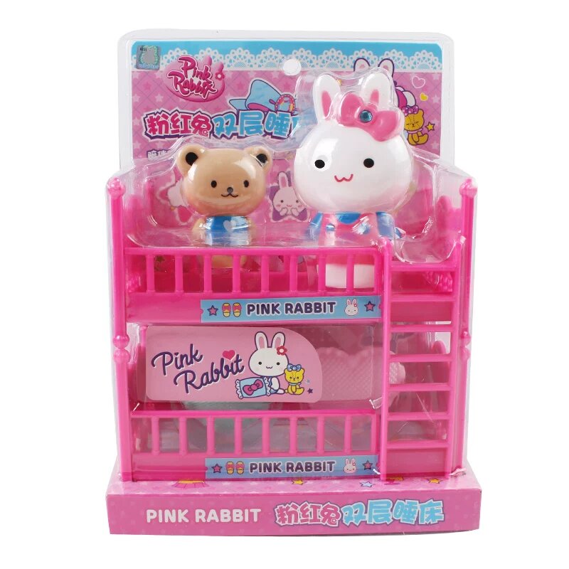 Розовый кролик двухъярусная кровать игровая игрушка моделью YY17054 для детской ролевой игры обучающая игрушка