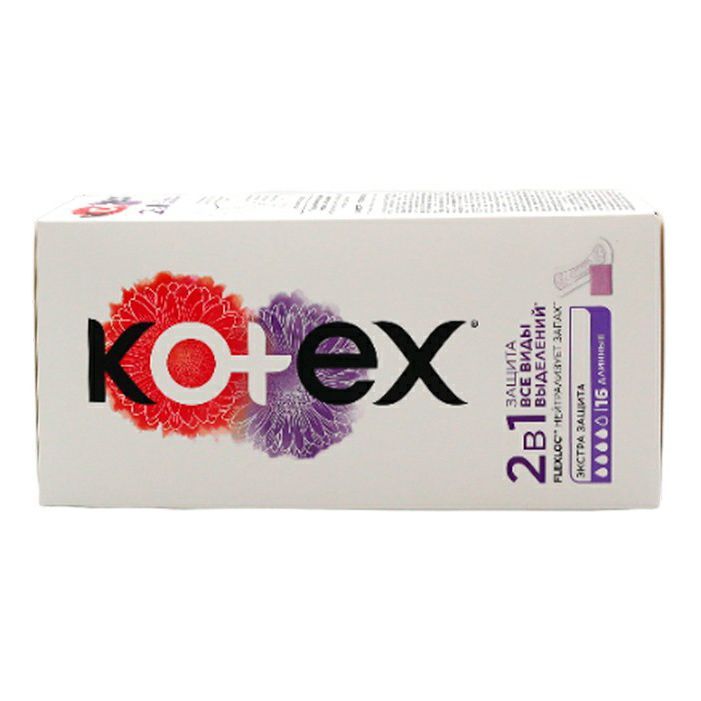 Прокладки удлиненные ежедневные Kotex 2 в 1 16 шт
